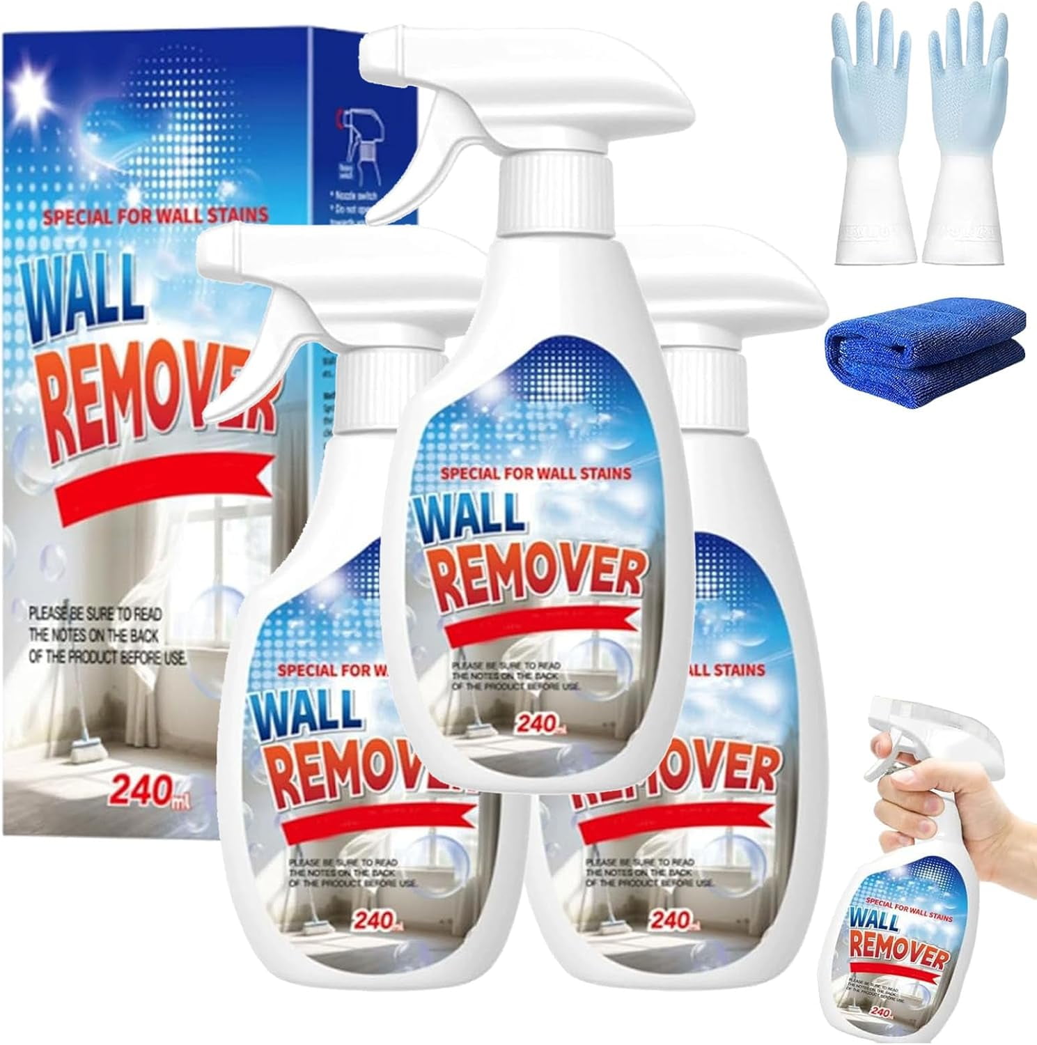 Wall Stain Remover, Highly Effective Removal Spray, Wall Cleaner Spray ...