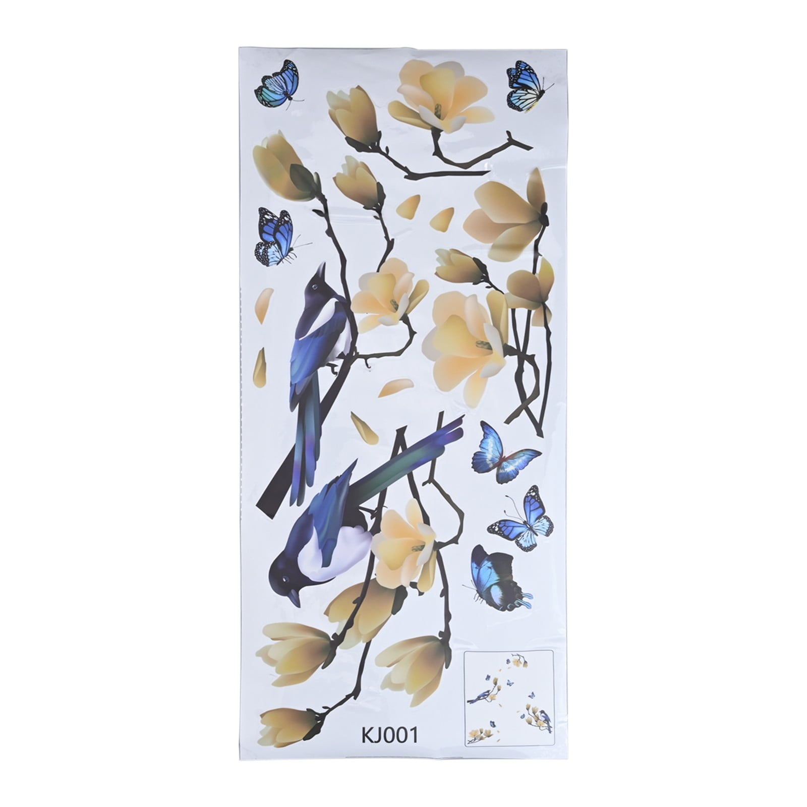 Wall Sticker Decals Decor Branch Flower Bird Electrostatic Glass ...