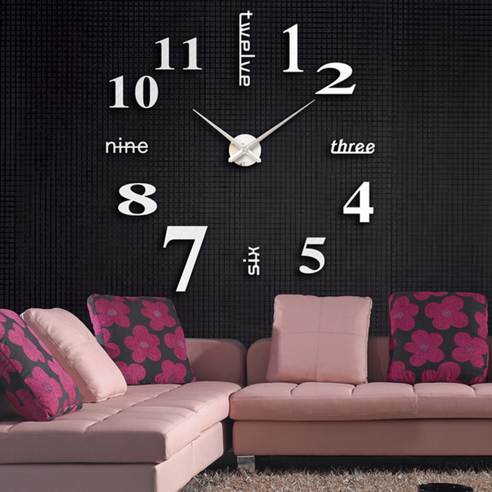Wall Sticker Digital Clock Stickers Wall Clock DIY 3D Decorative Wall ...