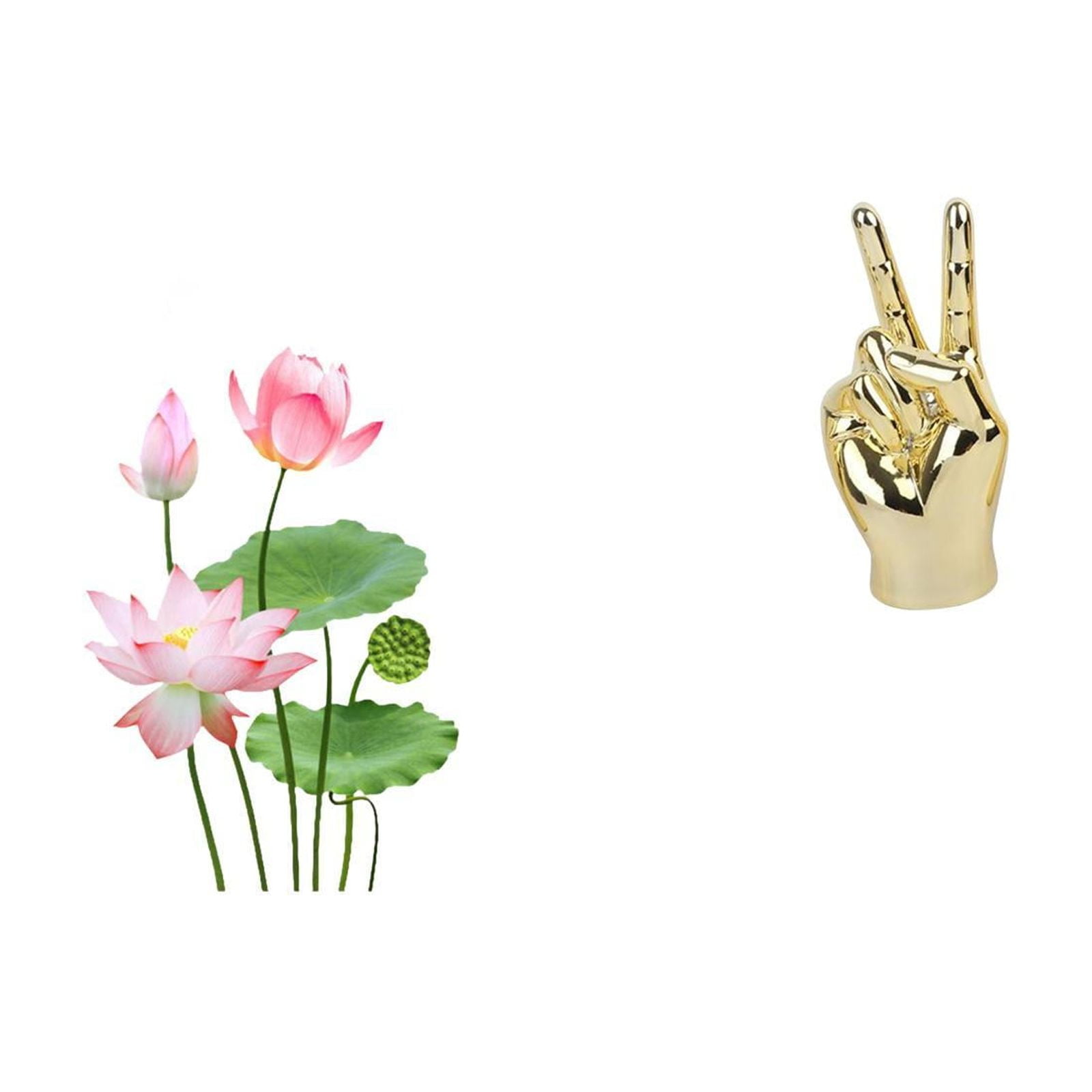 Wall Sticker Statue Sculpture Hand Gesture Figurines PVC Material for ...