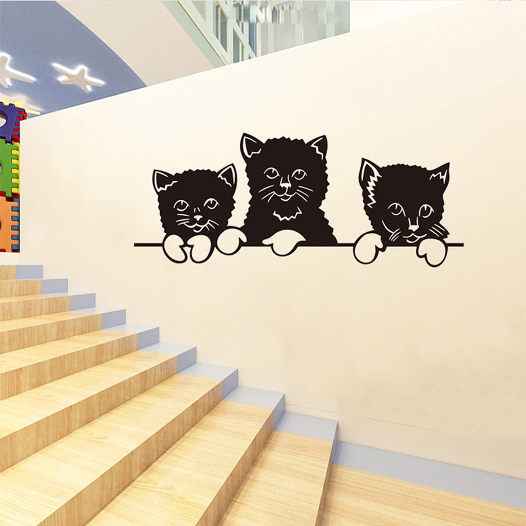 Wall Stickers Cats Self Adhesive, Kids Wall Decals/Removable Vinyl Art ...
