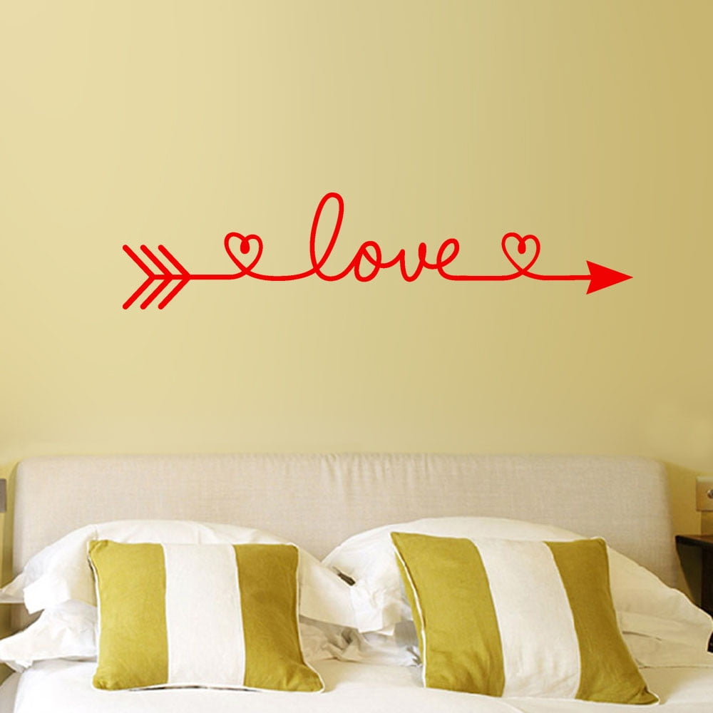 Wall Stickers Home Decora Sticker Love Arrow Removable Art Vinyl Mural ...