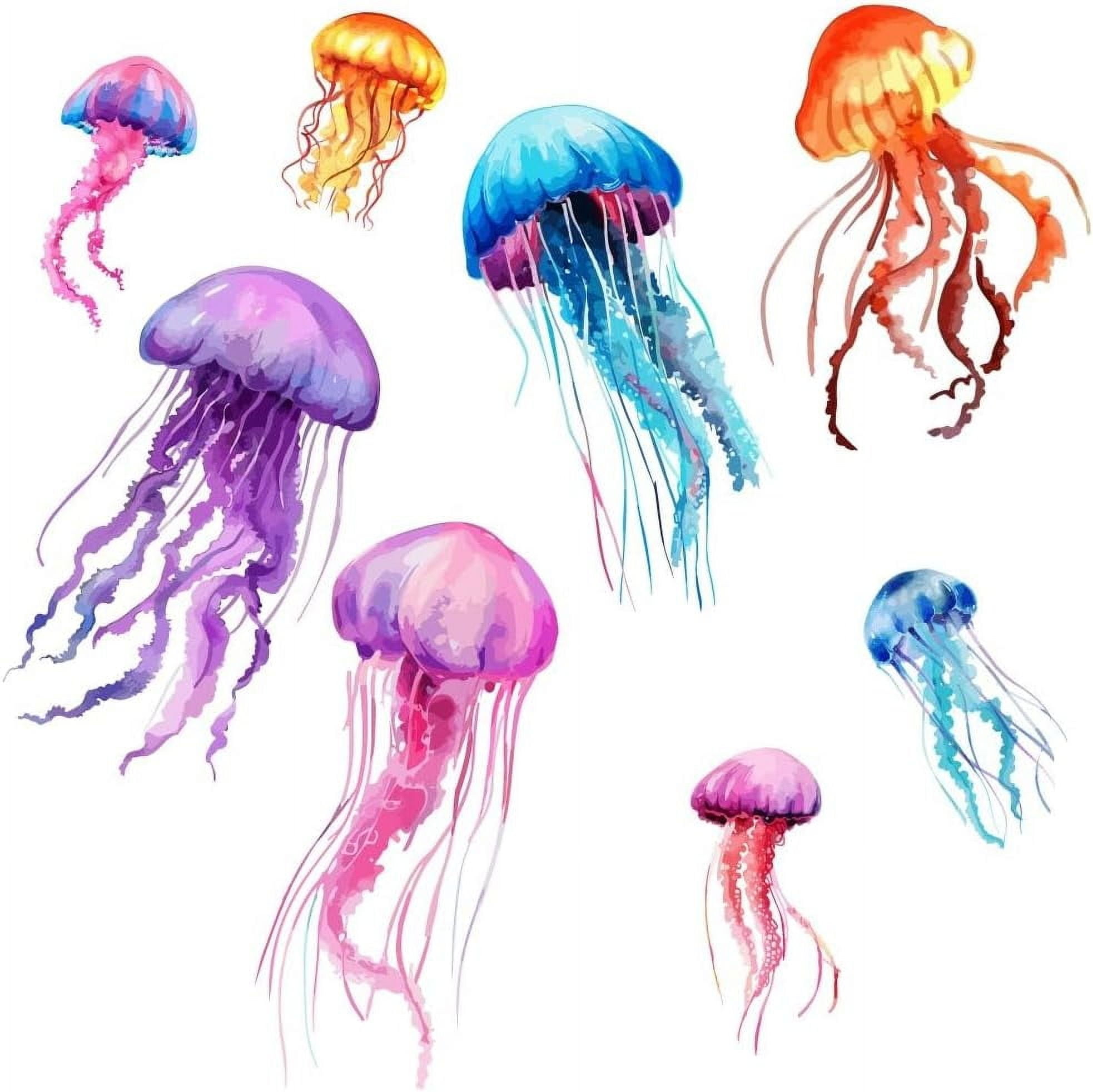 Wall Stickers Removable Self Adhesive Wallpapers Colorful Seajelly Wall ...