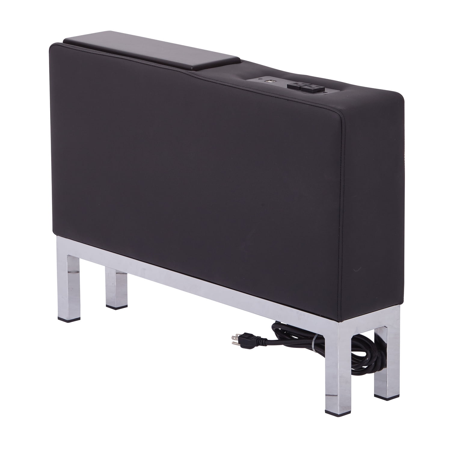Wall Street Modular Component in Black Faux Leather Charging Station ...