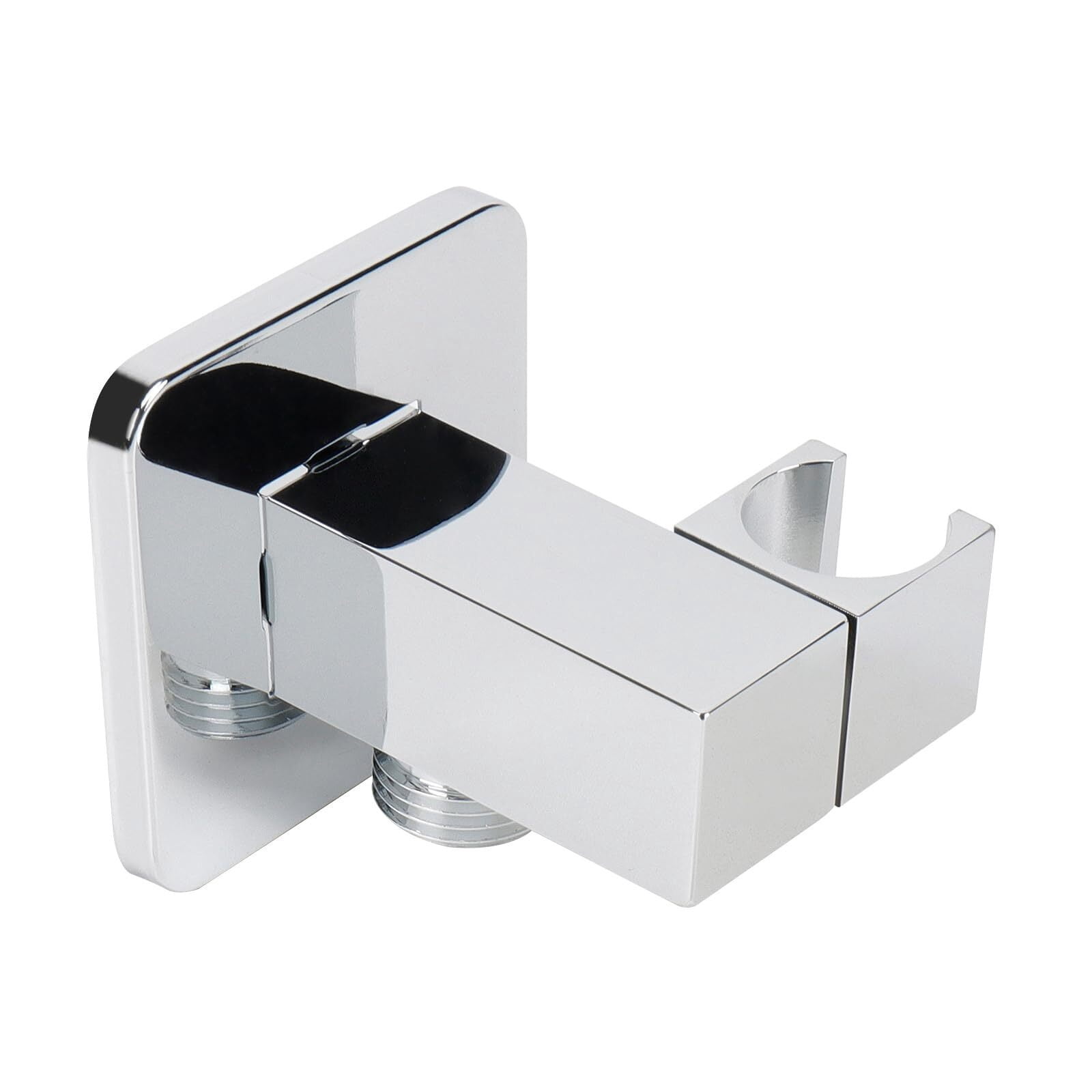 Wall Supply Elbow with Handheld Shower Holder - Solid Brass Square ...