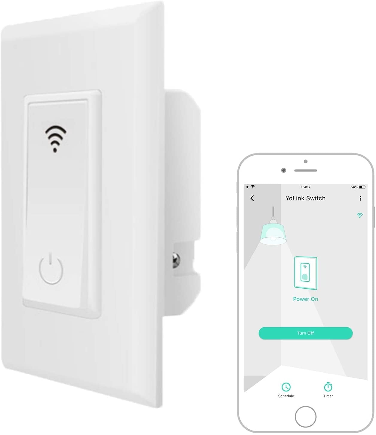 YoLink Smart Light Switch, 1/4 Mile Range, 10A, Alexa/Google Compatible ...