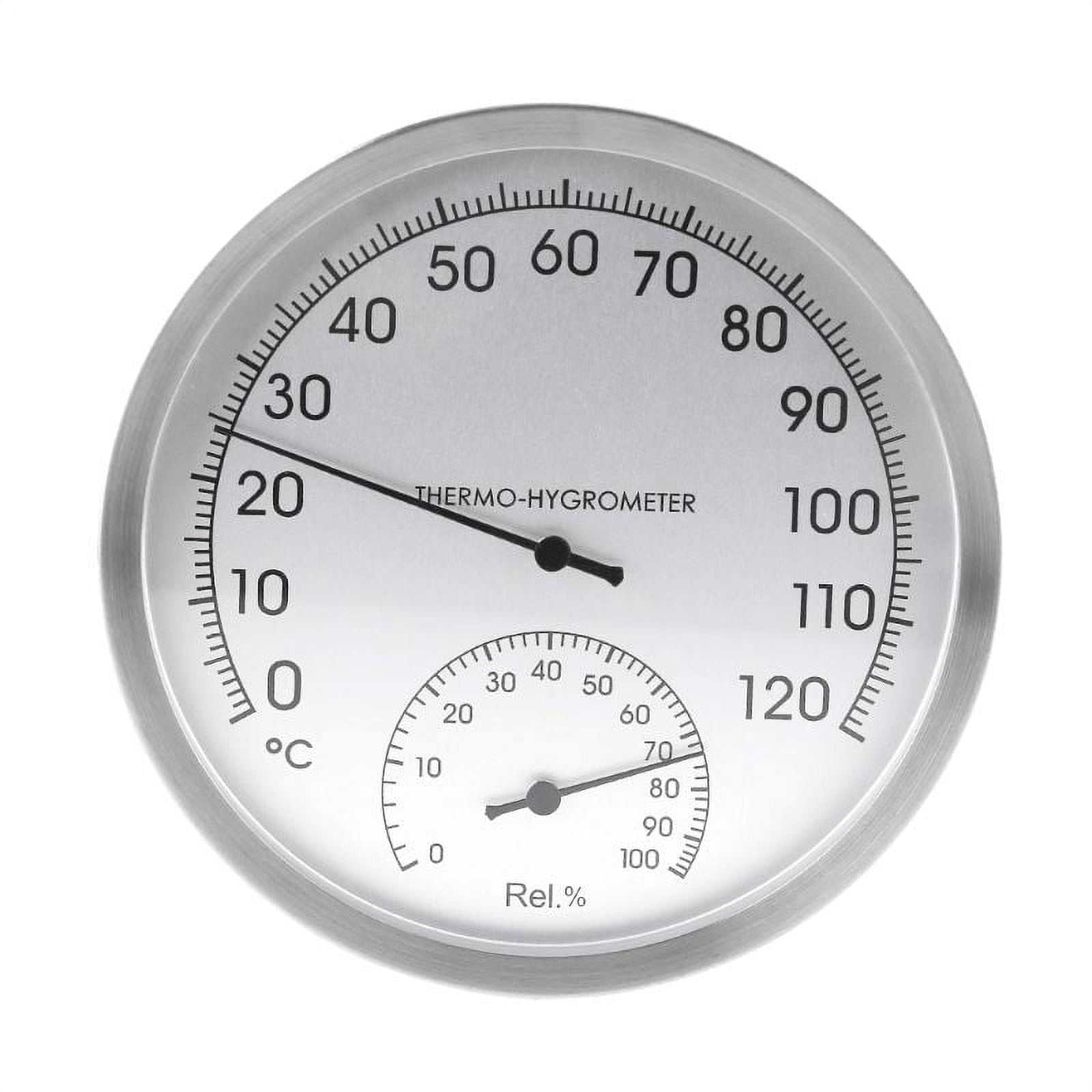 Wall Thermometer Hygrometer with Stainless Steel Enclosure Hanging ...