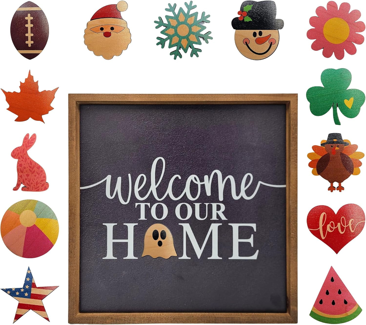 Wall Things Co. Interchangeable Welcome to our Home Sign for Front Door ...
