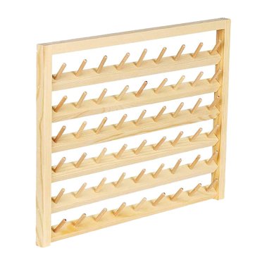 New brothread 2-Pack 60 Spool Wood Organizer - Wall Mountable Thread ...