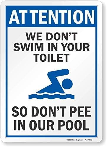 Wall Tin Beer Signage We Don T Swim in Your Toilet So Don T Pee in Our ...