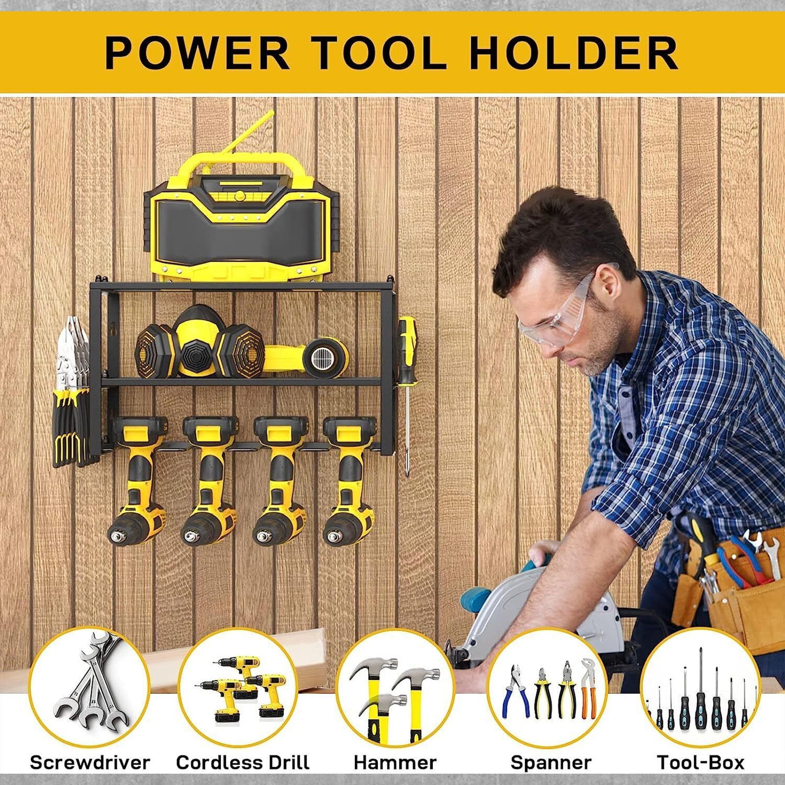 Wall Tool OrganizerPower Tool Organizer Wall Mounted Power Tool Rack ...