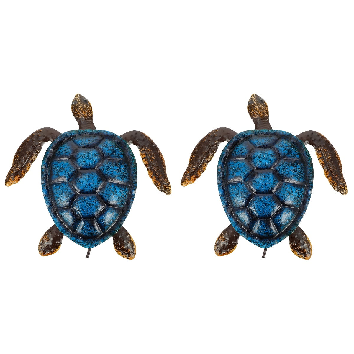 Wall Turtle Metal Art Decor Animal 3D Figurine Inspirational Coastal ...