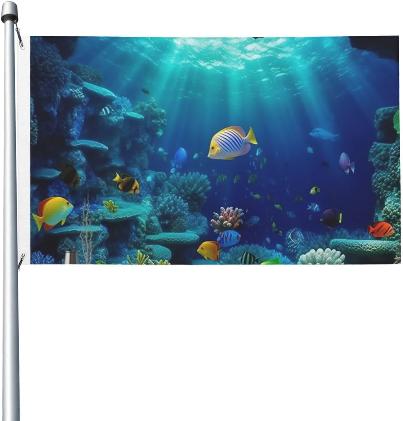 Wall Underwater world fish Flag 4.85x8 ft Garden Flag Welcome Spring ...