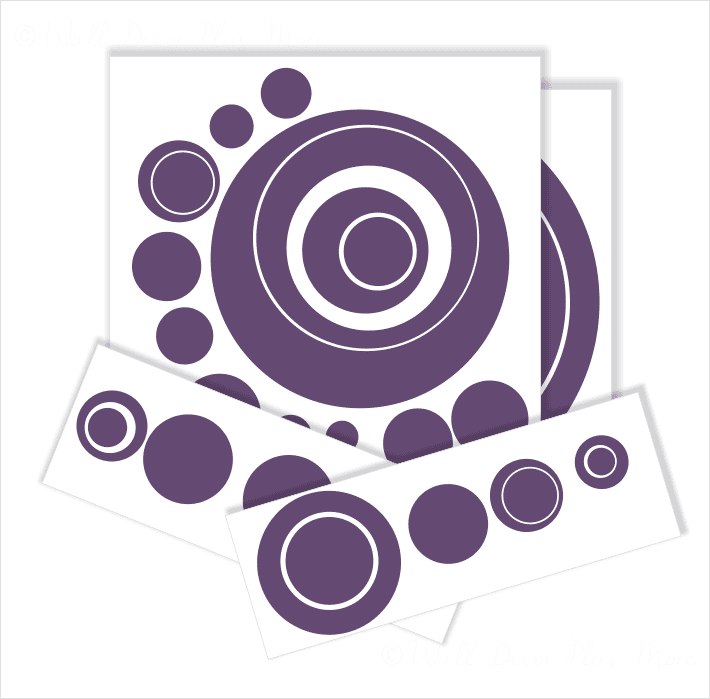 Wall Vinyl Sticker Decal Circles, Rings, Dots 25+pc 11in Large Home ...
