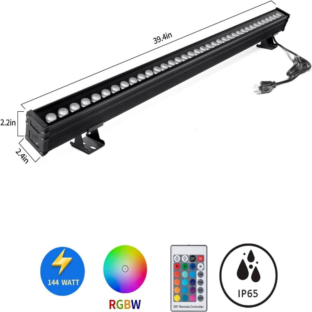 Wall Washer Light, 144W RGBW Linear Wall Washer Lighting with Remote ...