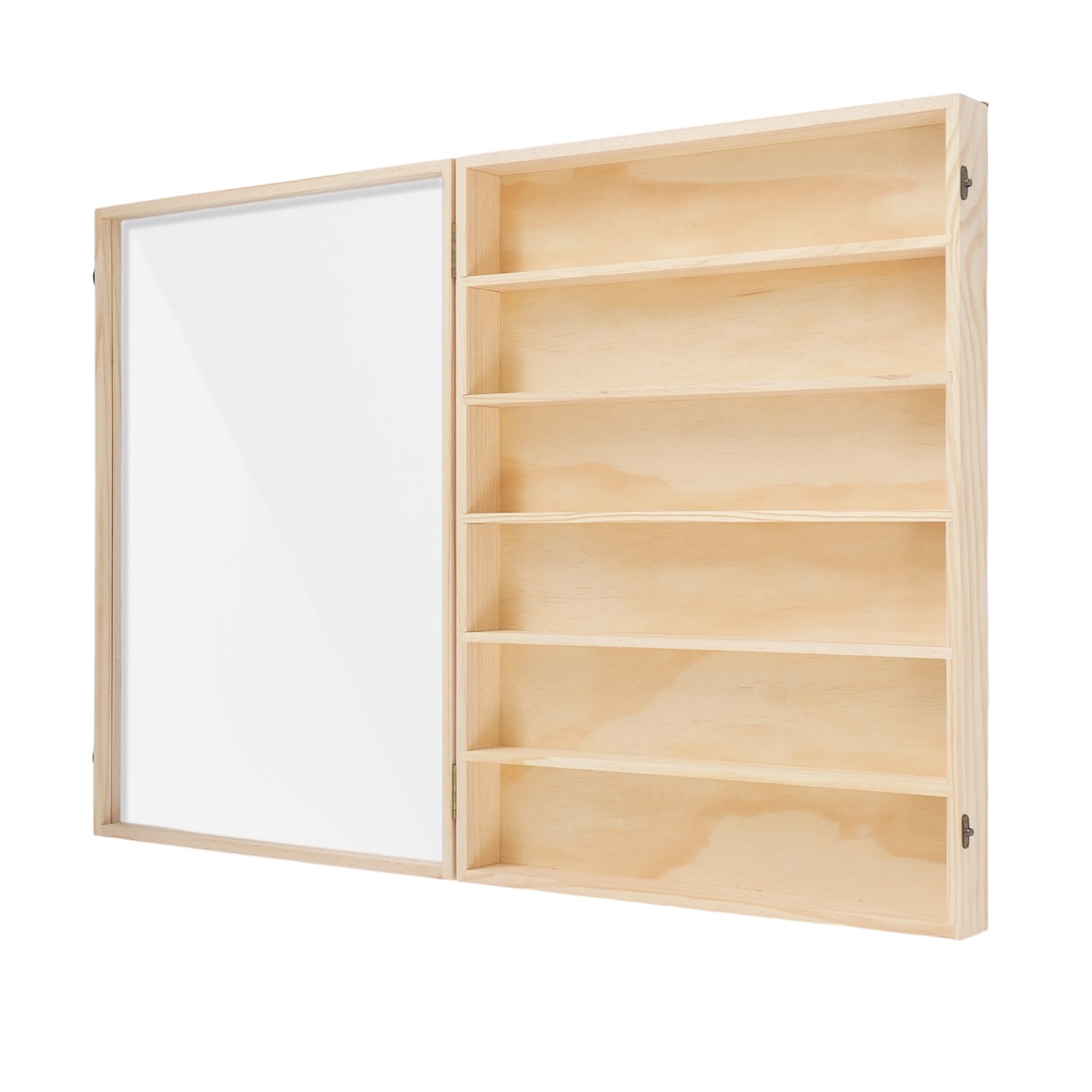 Wall Wood Display Cabinet with Acrylic Door, 6 Tiers Wall Mounted ...