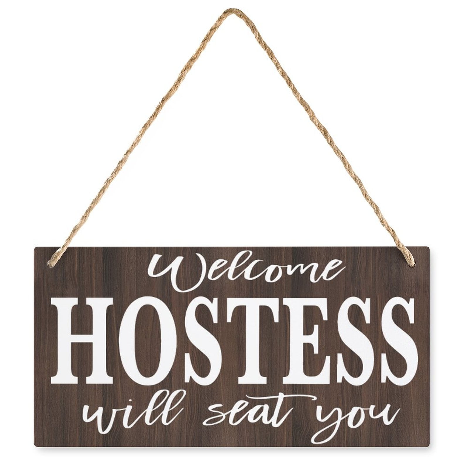 Wall Wooden Decor Hostess Will Seat You Sign Restaurant Cafe Diner ...