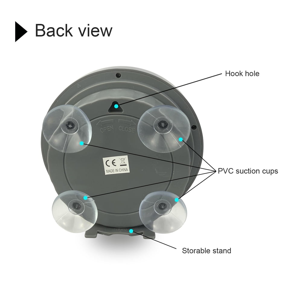 Wall clock,No Suction Cup Display Clock Temperature Suction Cup Clock ...