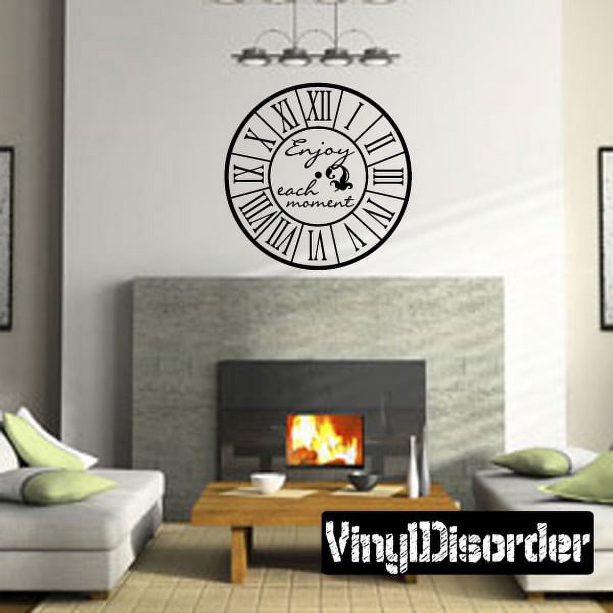 Wall clocks with text enjoy each moment Clock Faces Face Vinyl Wall ...
