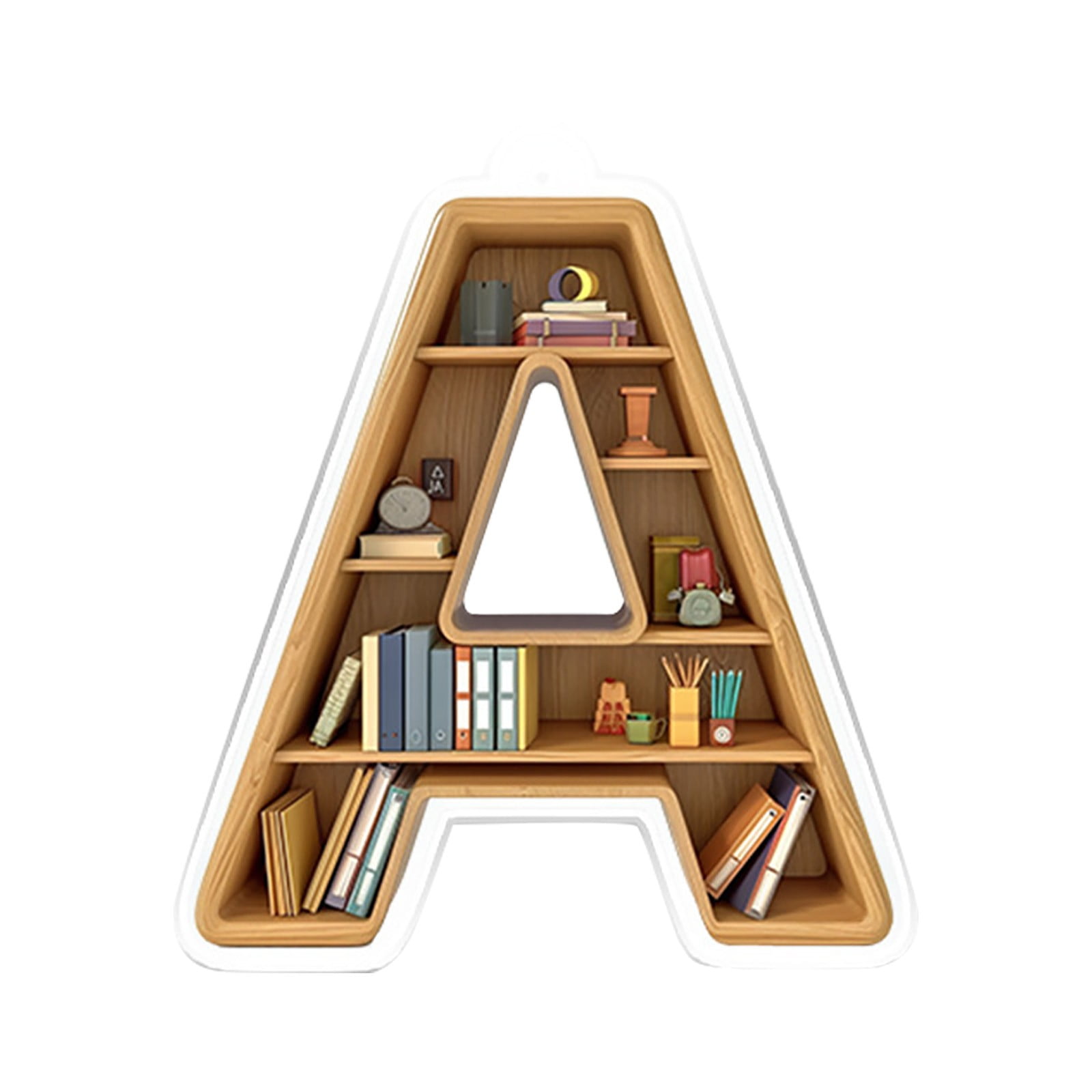 Wall hanging Bookcase Hanging A To Z Letter Shaped Bookshelf Pendant ...