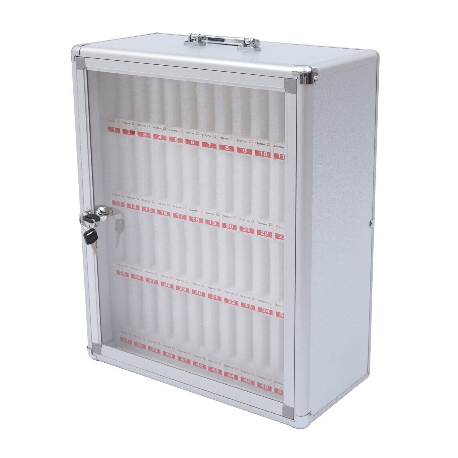 Wall-mounted 48 Slot Cell Phone Storage Cabinet with Key Lock, Aluminum ...