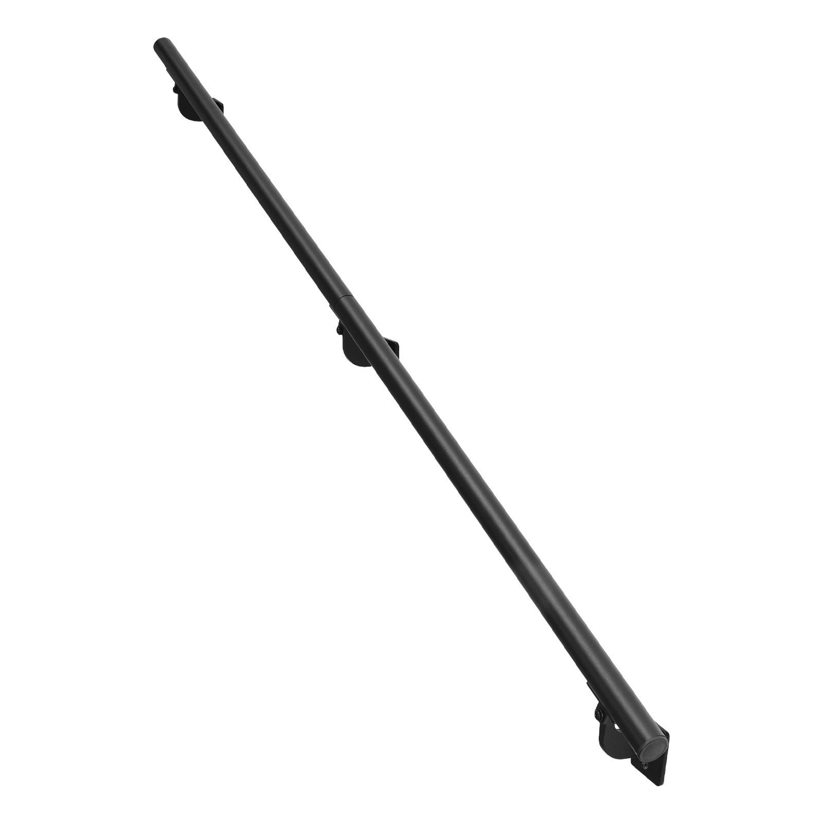 Wall-mounted 6-foot black aluminum stair handrail for indoor and ...