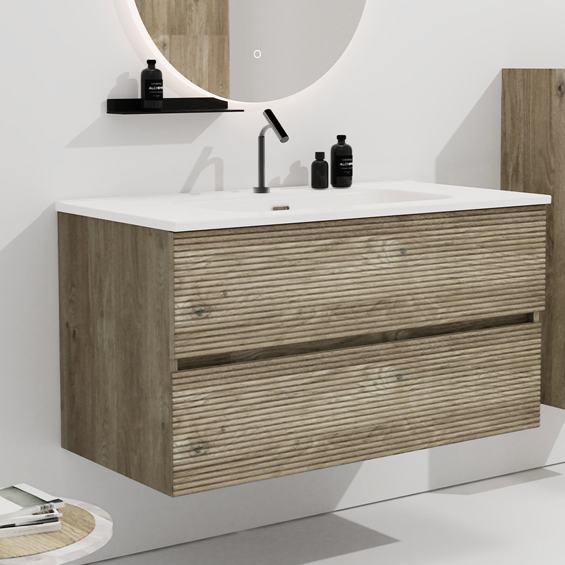 Wall - mounted Bathroom Vanity | Silent DTC Soft - close Drawers ...