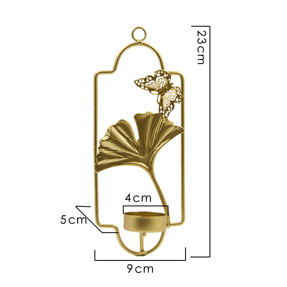 Wall-mounted Candle Holder Creative Retro Ginkgo Leaf Decorative ...