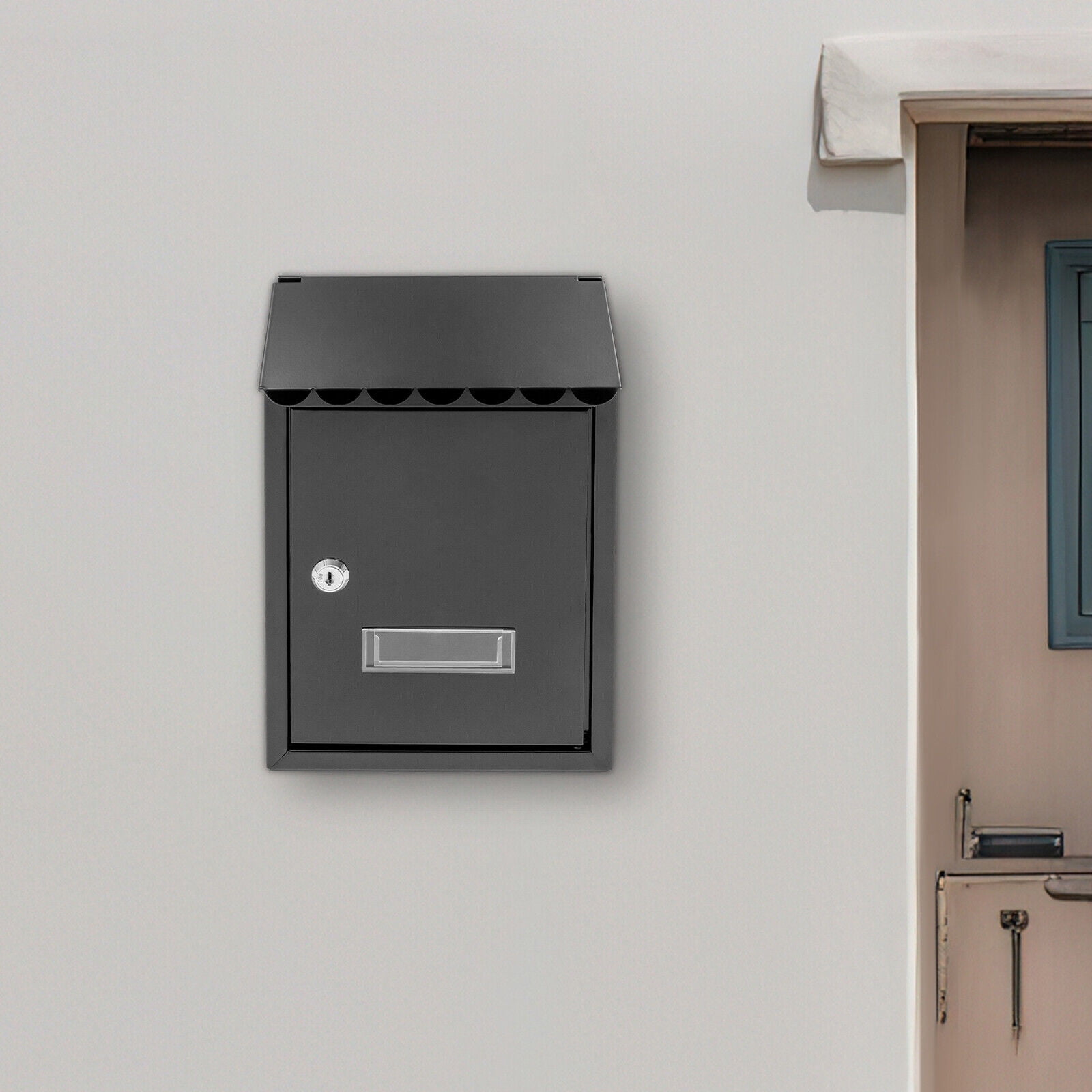 Wall-mounted Design Black Wall-Mount Mailbox, Galvanized Iron Mailbox ...