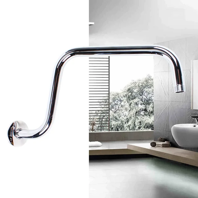Wall-mounted Electroplating Rain Shower Arm "S" Shaped Shower Head ...