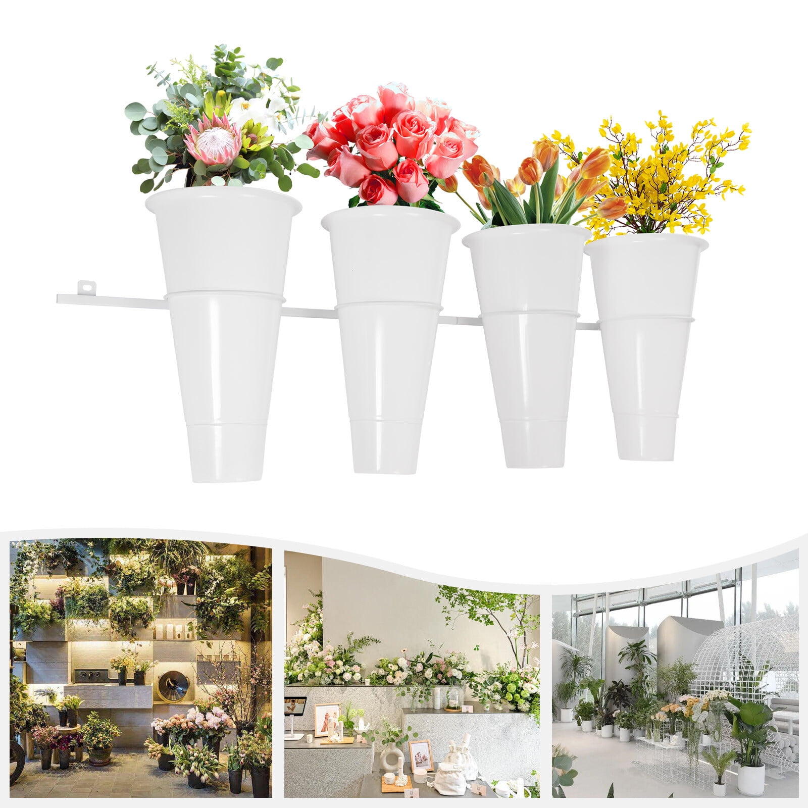 Wall-mounted Flower Stand, Flower Stand with Buckets, Wall-mounted ...