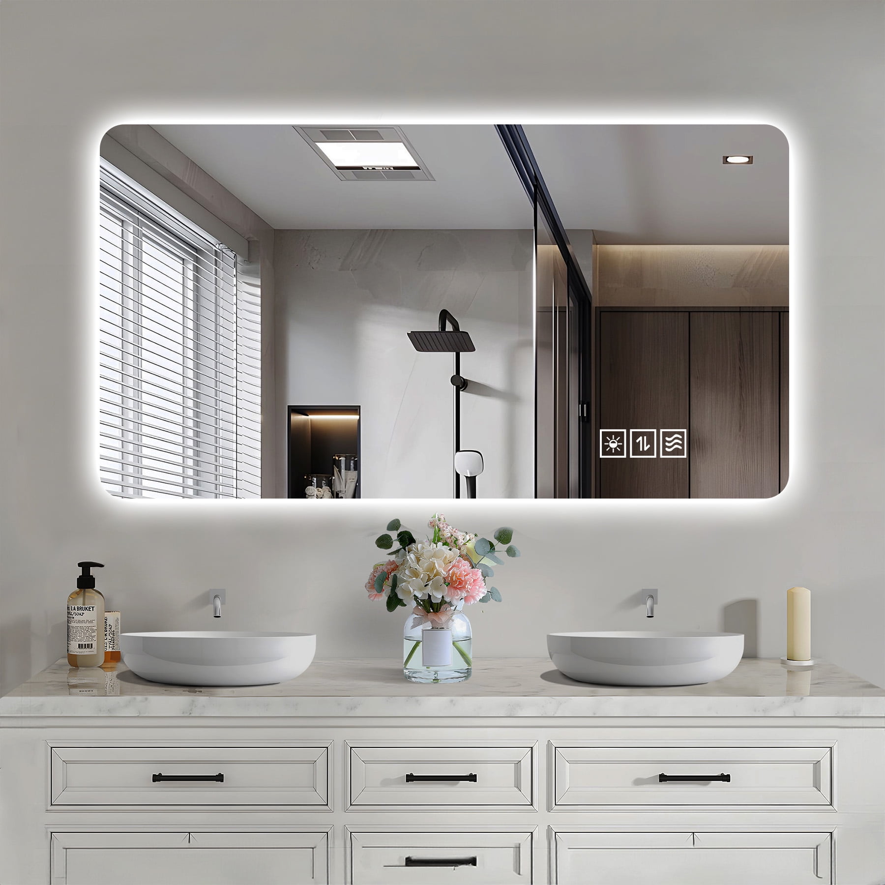 Wall mounted LED lighting mirror/bathroom mirror/full-length mirror ...