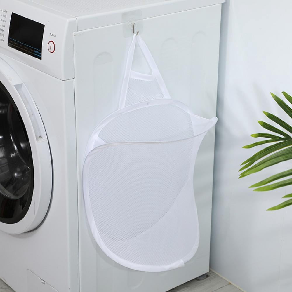 Wall-mounted Mesh Laundry Hamper Collapsible Hanging Dirty Clothes ...