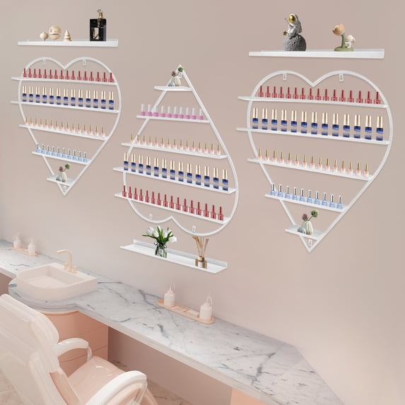 Wall-mounted Nail Polish Storage Racks, 5 Tiers Display Rack, 6PCS Wall ...