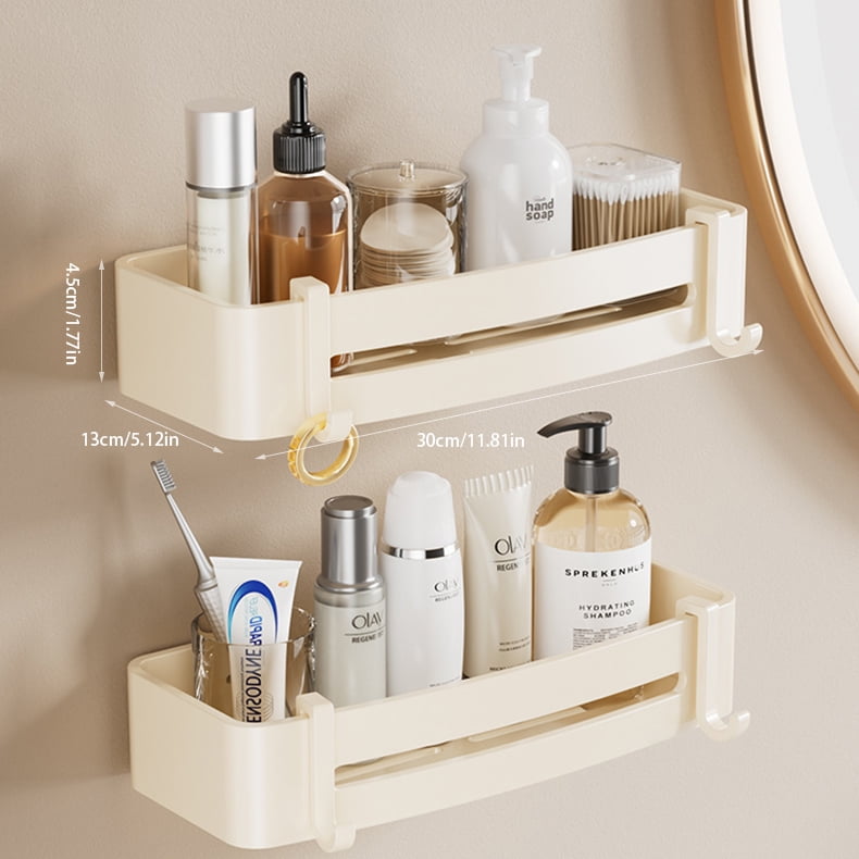 Wall mounted Organizer Shelf Storage Holders Without Drilling 3-Tier ...