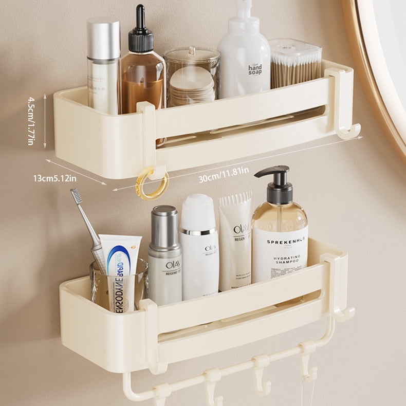 Wall mounted Organizer Shelf Storage Holders Without Drilling 3-Tier ...