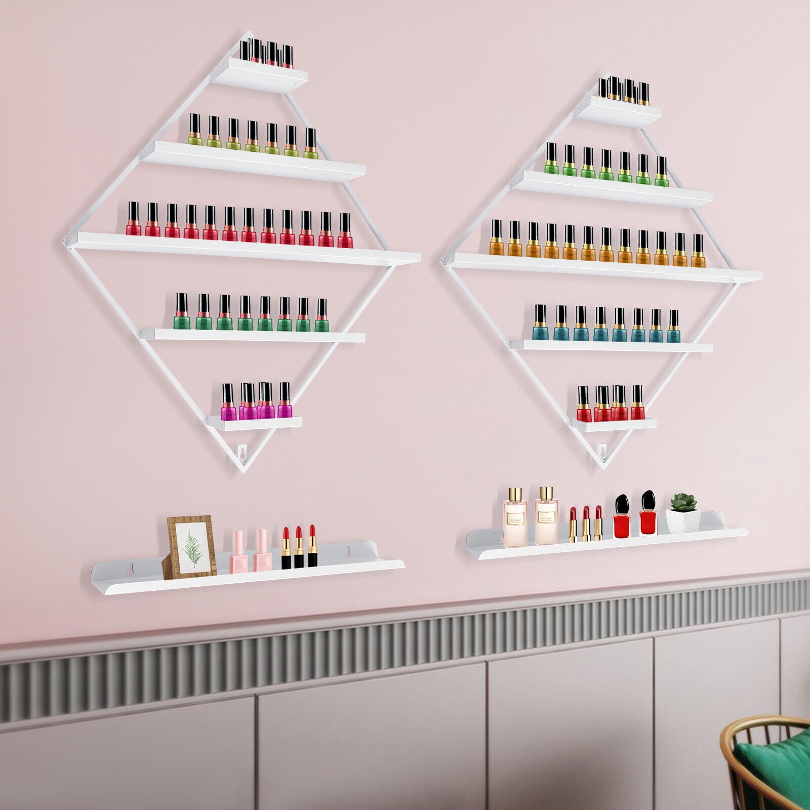 Wall-mounted Rhombus Nail Polish Racks, Nail Polish Racks,DIY ...