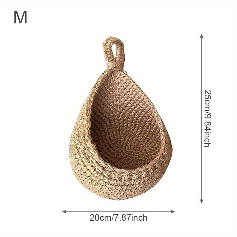 Wall-mounted Vegetable Basket Fruit and Sundry Basket Natural Wicker ...