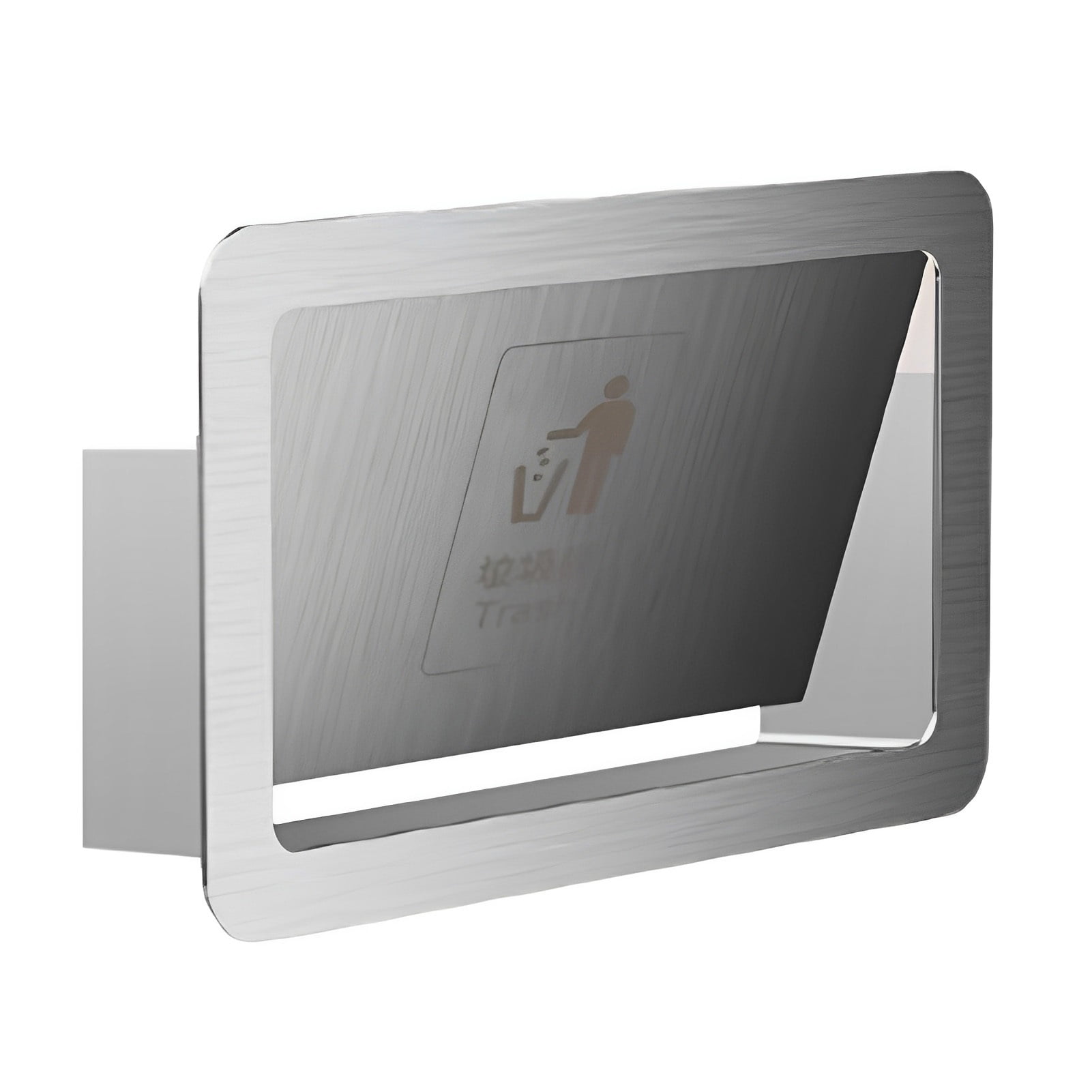 Wall-mounted cabinet trash can lid, spring-loaded trash flap lid, side ...