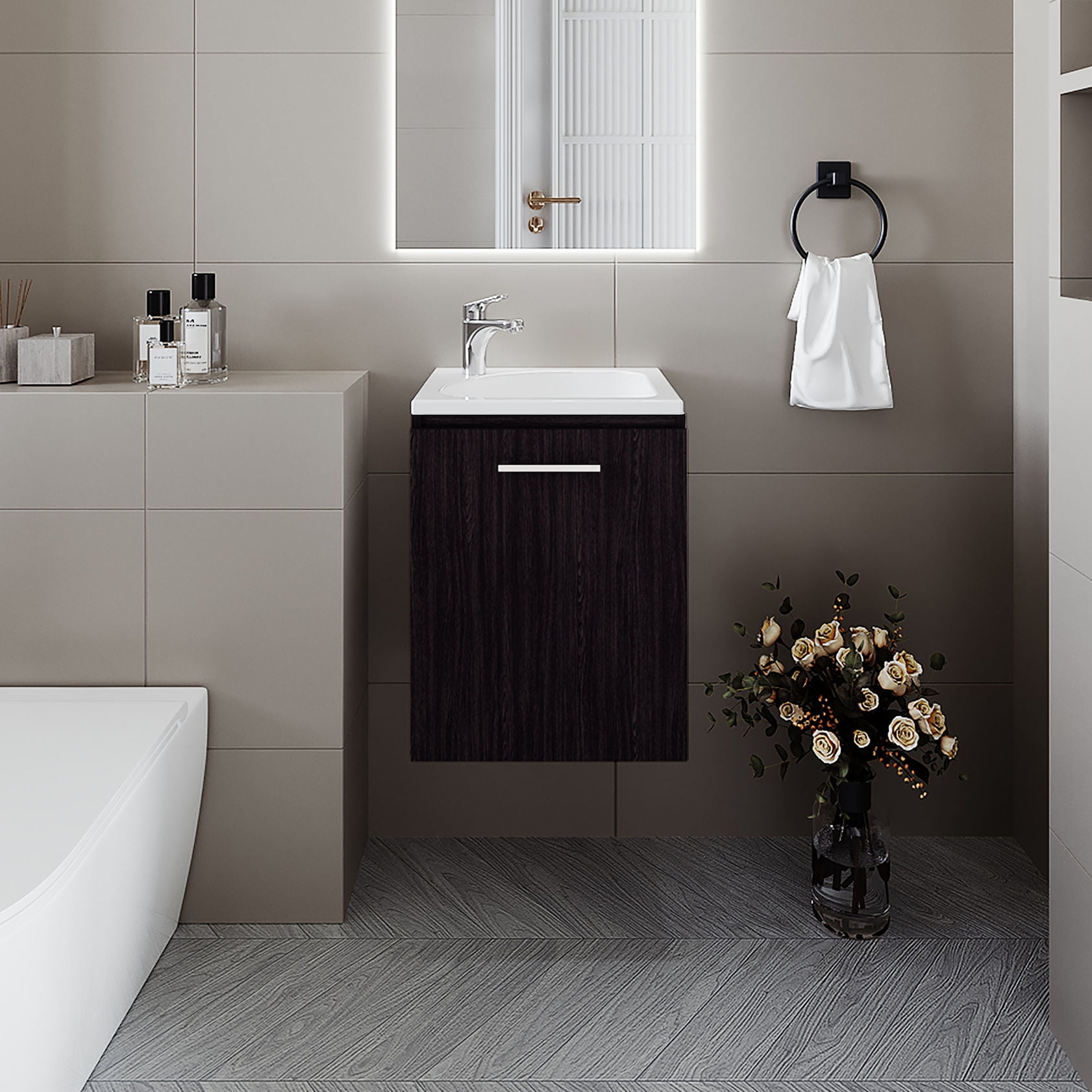 Wall-mounted design | Creates a modern floating look in the bathroom ...