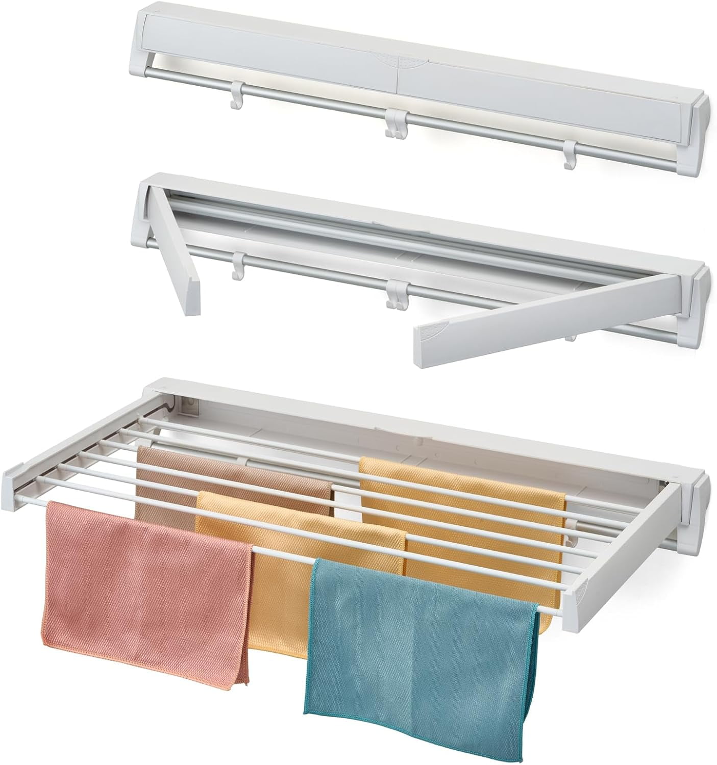 Wall mounted drying rack, Clothes drying rack foldable with 88 lbs ...