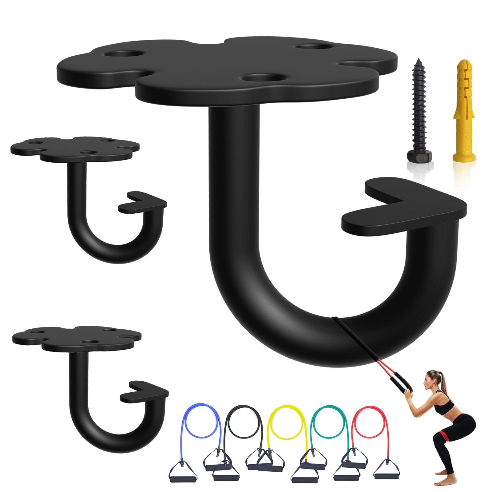 8PCS Wall Mount Workout Anchors Resistance Band Set with Hooks and ...