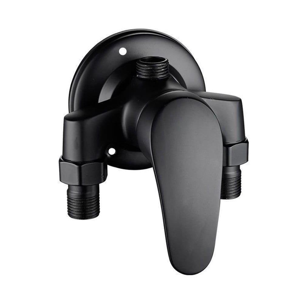 Wall mounted hot and cold water mixing valve brass black exposed mixing ...