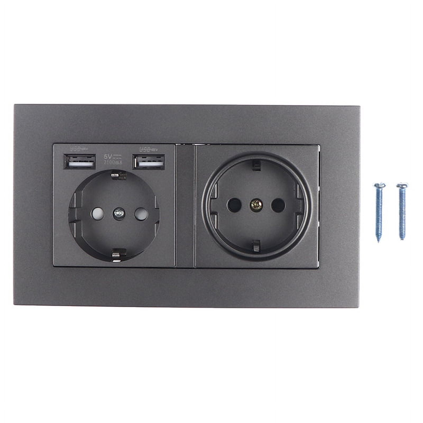 Wall mounted panel 16A power socket EU standard multi plug with 2 USB ...