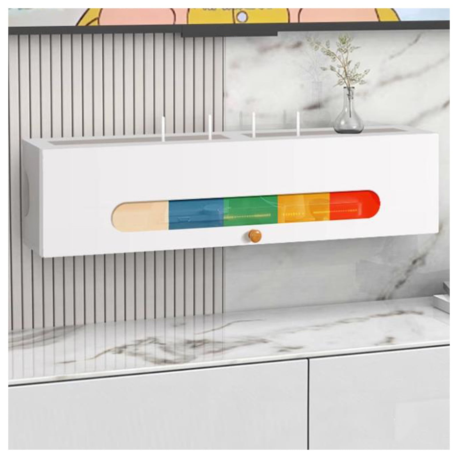 Wall-mounted router storage box, cable hiding box, wall-mounted shelves ...