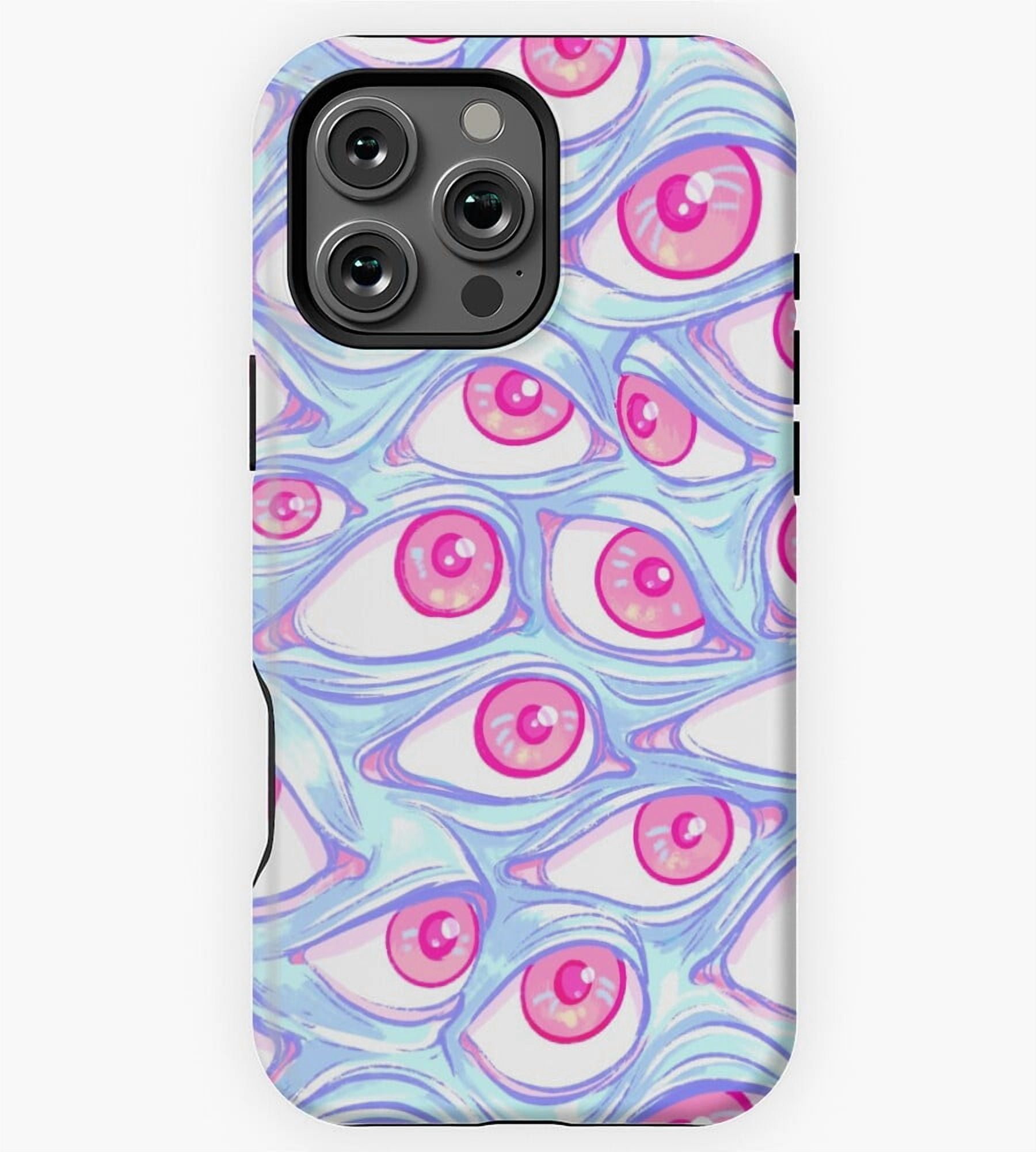 Wall of Eyes in Baby Blue GA8477 Phone Case for iPhone 11 to 17 Pro Max ...