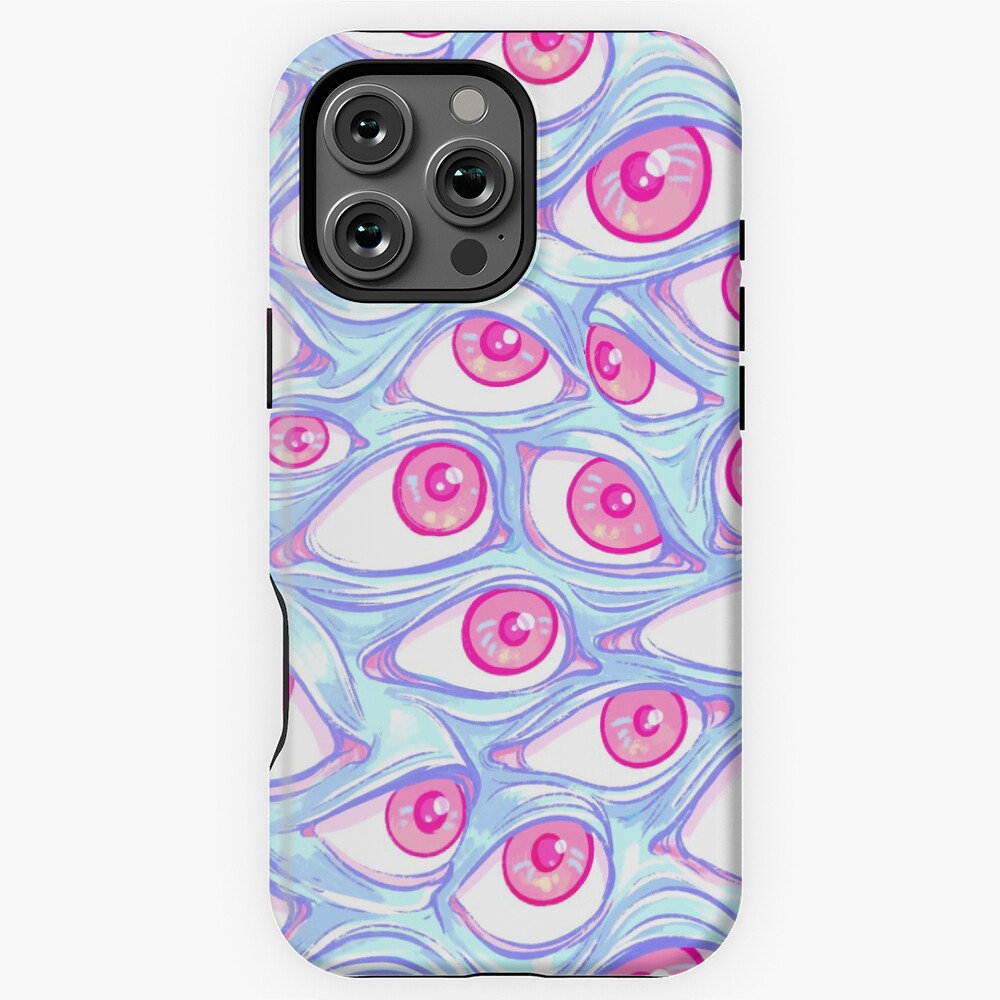 Wall of Eyes in Baby Blue Phone Case for iPhone 16 15 14 13 12 11 Pro ...