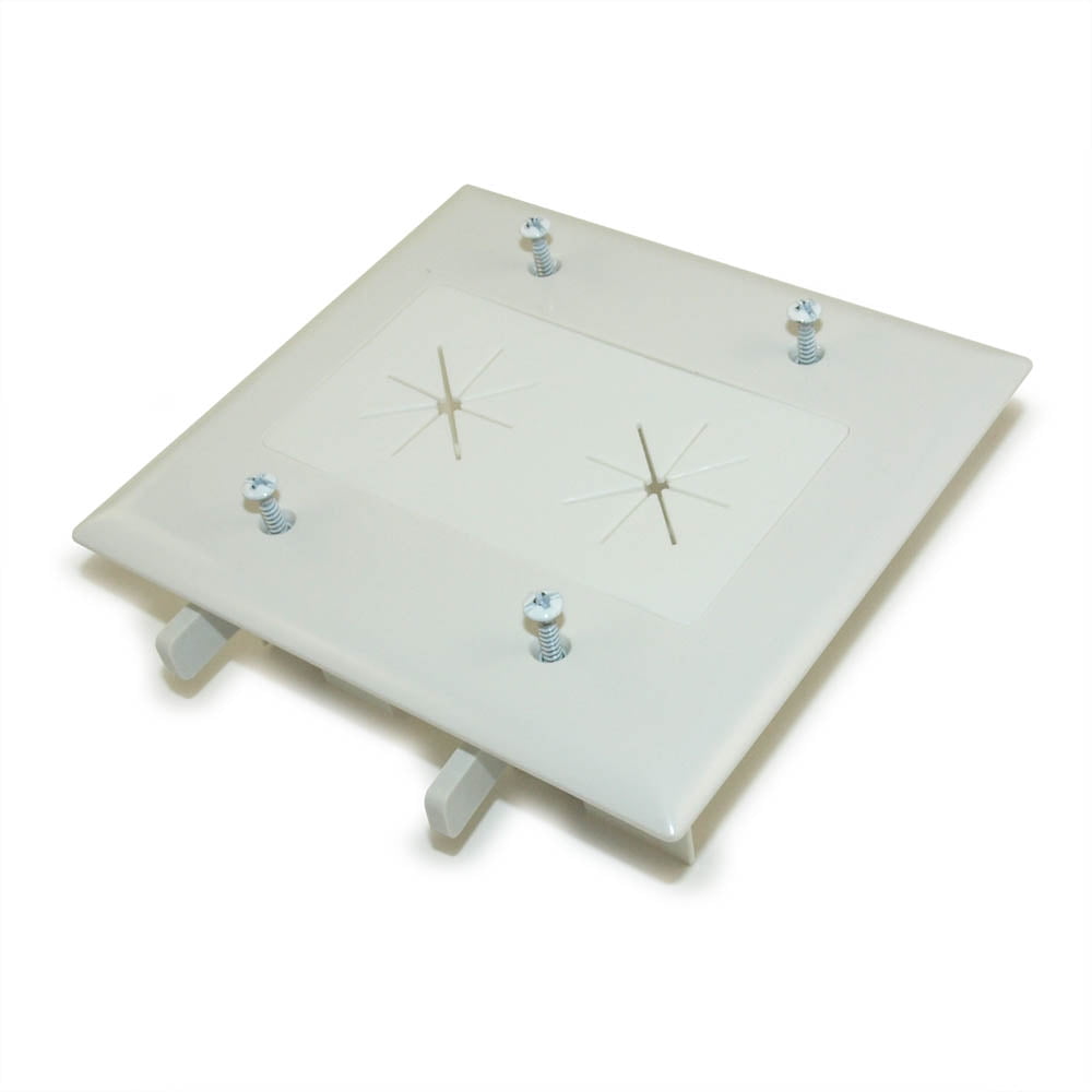 Wall plate: DOUBLE-Gang Pass-Thru with Flex Opening, White - Walmart.com