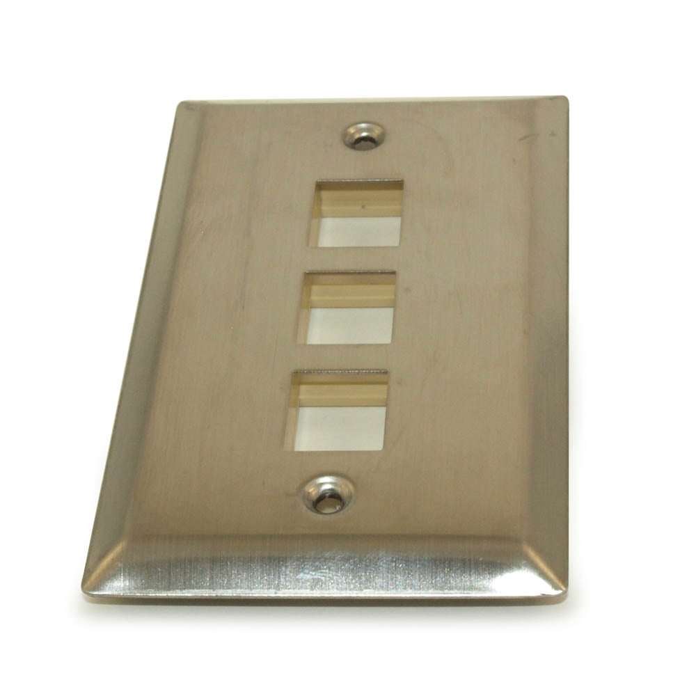 Wall plate: Keystone, 3 Hole - Stainless Steel - Walmart.com