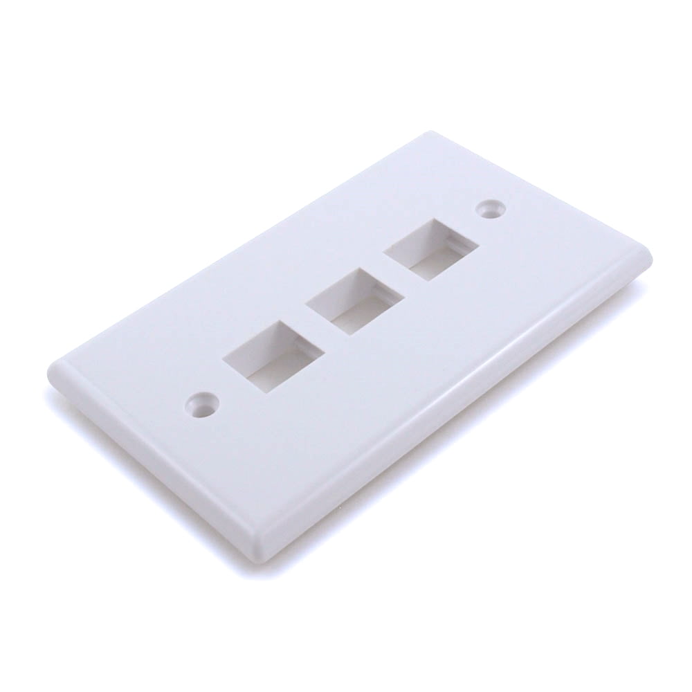 Wall plate: Keystone, 3 Hole - White - Walmart.com